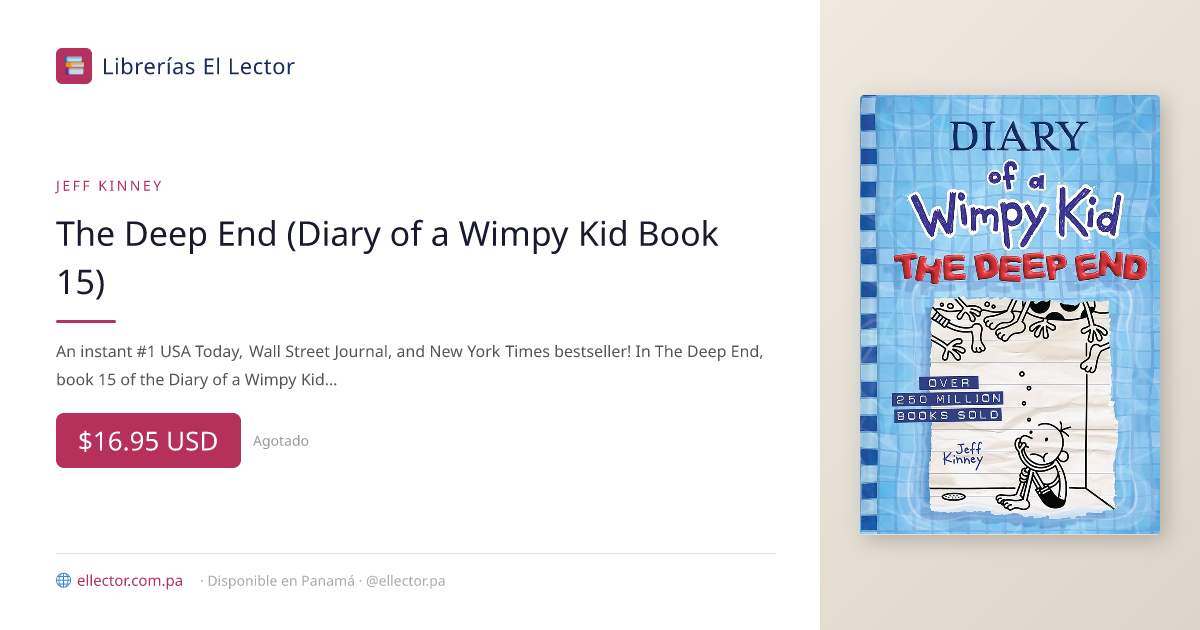 The Deep End (Diary of a Wimpy Kid Book 15) – Librerías El Lector Panamá